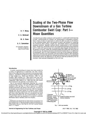 scaling of the two phase flow downstream of a gas turbine combustor ...
