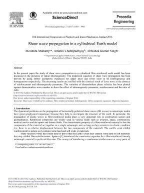 shear wave propagation in a cylindrical earth model