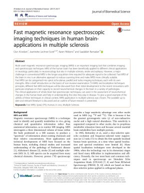 fast magnetic resonance spectroscopic imaging techniques in human brain applications in multiple ...