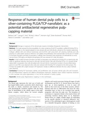response of human dental pulp cells to a silver containing plga tcp ...