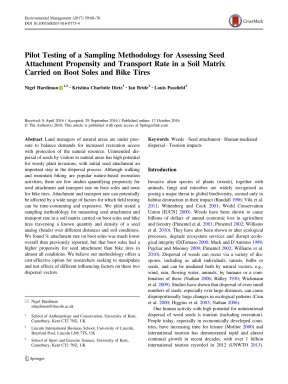 pilot testing of a sampling methodology for assessing seed attachment ...