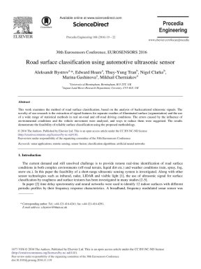 road surface classification using automotive ultrasonic sensor