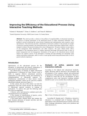 improving the efficiency of the educational process using interactive ...
