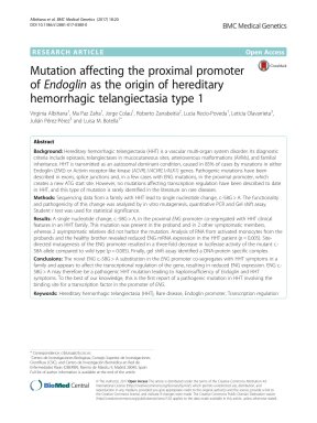 mutation affecting the proximal promoter of endoglin as the origin of ...