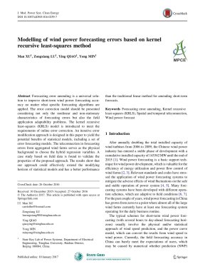 modelling of wind power forecasting errors based on kernel recursive least squares method
