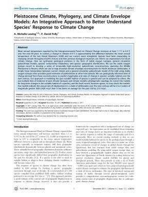 pleistocene climate phylogeny and climate envelope models an ...