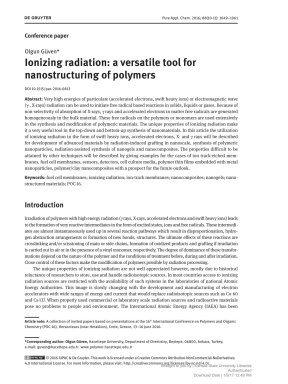ionizing radiation a versatile tool for nanostructuring of polymers