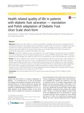 health related quality of life in patients with diabetic foot ulceration translation and polish ...