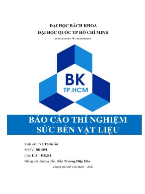 báo cáo thí nghiệm sức bền vật liệu hcmut