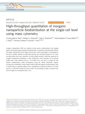high throughput quantitation of inorganic nanoparticle biodistribution ...