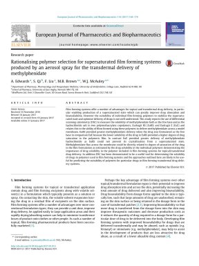 rationalising polymer selection for supersaturated film forming systems ...