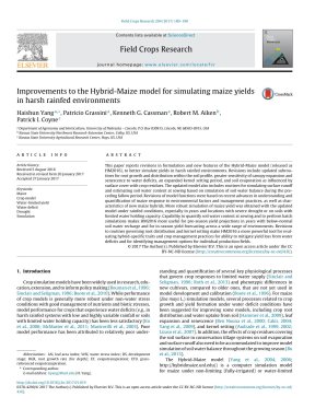 improvements to the hybrid maize model for simulating maize yields in ...