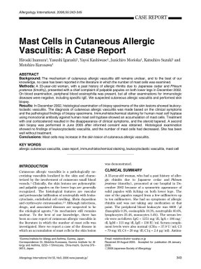 mast cells in cutaneous allergic vasculitis a case report