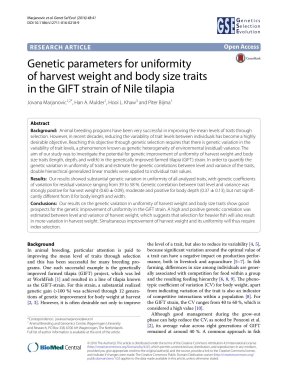 genetic parameters for uniformity of harvest weight and body size ...