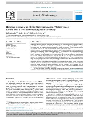 handling missing mini mental state examination mmse values results from ...