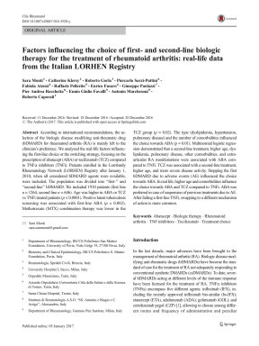 factors influencing the choice of first and second line biologic ...