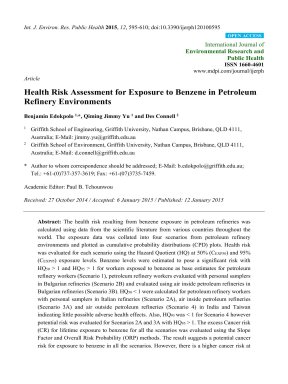 health risk assessment for exposure to benzene in petroleum refinery ...