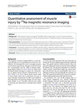 quantitative assessment of muscle injury by 23na magnetic resonance imaging