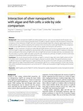 interaction of silver nanoparticles with algae and fish cells a side by ...