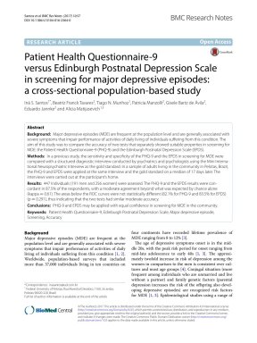 patient health questionnaire 9 versus edinburgh postnatal depression ...