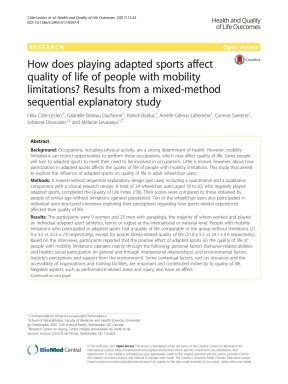 how does playing adapted sports affect quality of life of people with ...