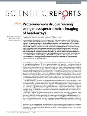 proteome wide drug screening using mass spectrometric imaging of bead arrays