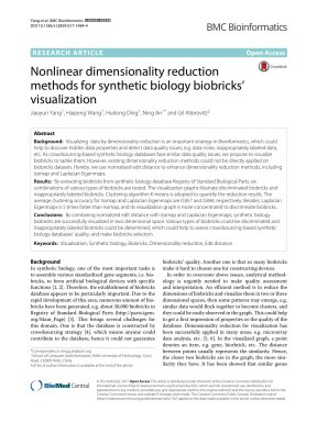 nonlinear dimensionality reduction methods for synthetic biology ...