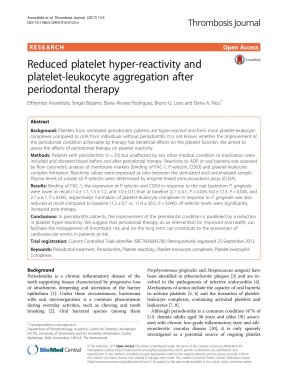 reduced platelet hyper reactivity and platelet leukocyte aggregation ...