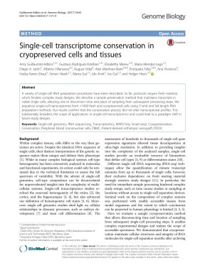 single cell transcriptome conservation in cryopreserved cells and tissues