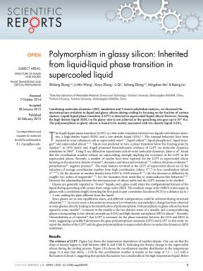 polymorphism in glassy silicon inherited from liquid liquid phase ...