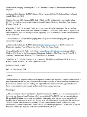 multimodality imaging including pet ct in a patient with amyloid arthropathy and multiple myeloma