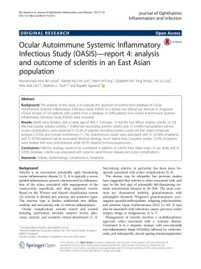 ocular autoimmune systemic inflammatory infectious study oasis report 4 ...