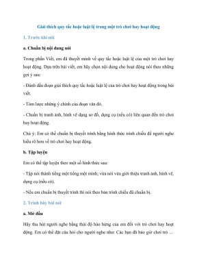 giai thich quy tac hoac luat le trong mot tro choi hay hoat d