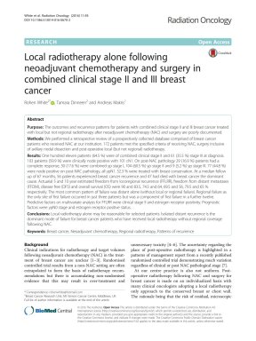 local radiotherapy alone following neoadjuvant chemotherapy and surgery ...