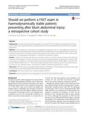 should we perform a fast exam in haemodynamically stable patients ...