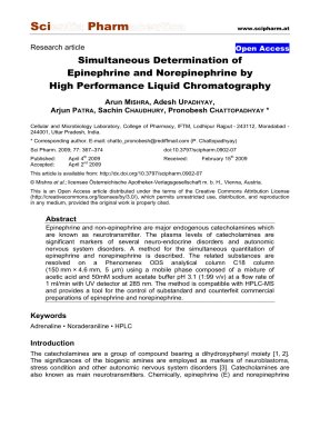 simultaneous determination of epinephrine and norepinephrine by high ...