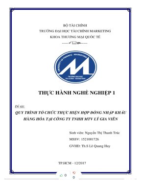 (TIỂU LUẬN) QUY TRÌNH t c TH c HI n h NG NH p KH u HÀNG hóa CH p t i CÔNG TY TNHH MTV