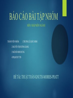 MÔN NHẬP môn NGÀNH đề tài THUẬT TOÁN KNUTH MORRIS PRATT