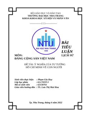 BÌA TIỂU LUẬN LỊCH SỬ ĐẢNG NTU
