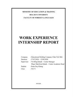 WORK EXPERIENCE INTERNSHIP REPORT company educational holding company ...