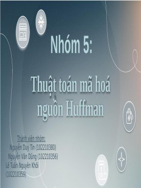 Thuật toán mã hoá nguồn huffman nguyên tắc xây dựng cây mã hufman