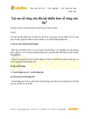 tai sao so rang cua dia lai nhieu hon so rang cua lip