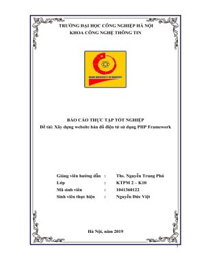 BÁO CÁO THỰC TẬP TỐT NGHIỆP Đề tài Xây dựng website bán đồ điện tử sử dụng PHP Framework