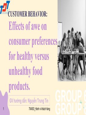 (TIỂU LUẬN) CUSTOMER BEHAVIOR effects of awe on consumer preferences ...
