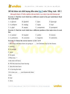 de thi khao sat chat luong dau nam lop 9 mon tieng anh de 1