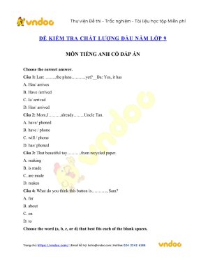 de khao sat chat luong dau nam mon tieng anh lop 9 so 4