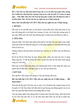 bai van mau so 5 lop 9 de 3 suy nghi cua em ve hien tuong viet nam co nhieu huy chuong tai cac ...