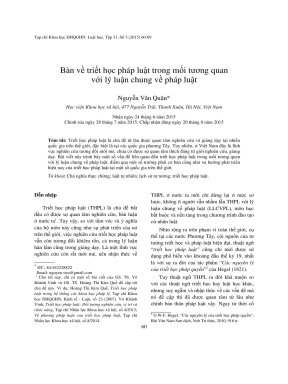 Ban v trit hc phap lut trong mi tng qu