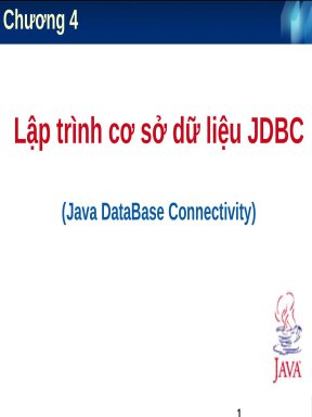 Bài giảng Lập trình cơ sở dữ liệu JDBC