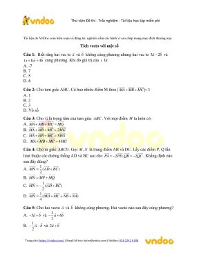 Bai tap tich cua vecto voi mot so